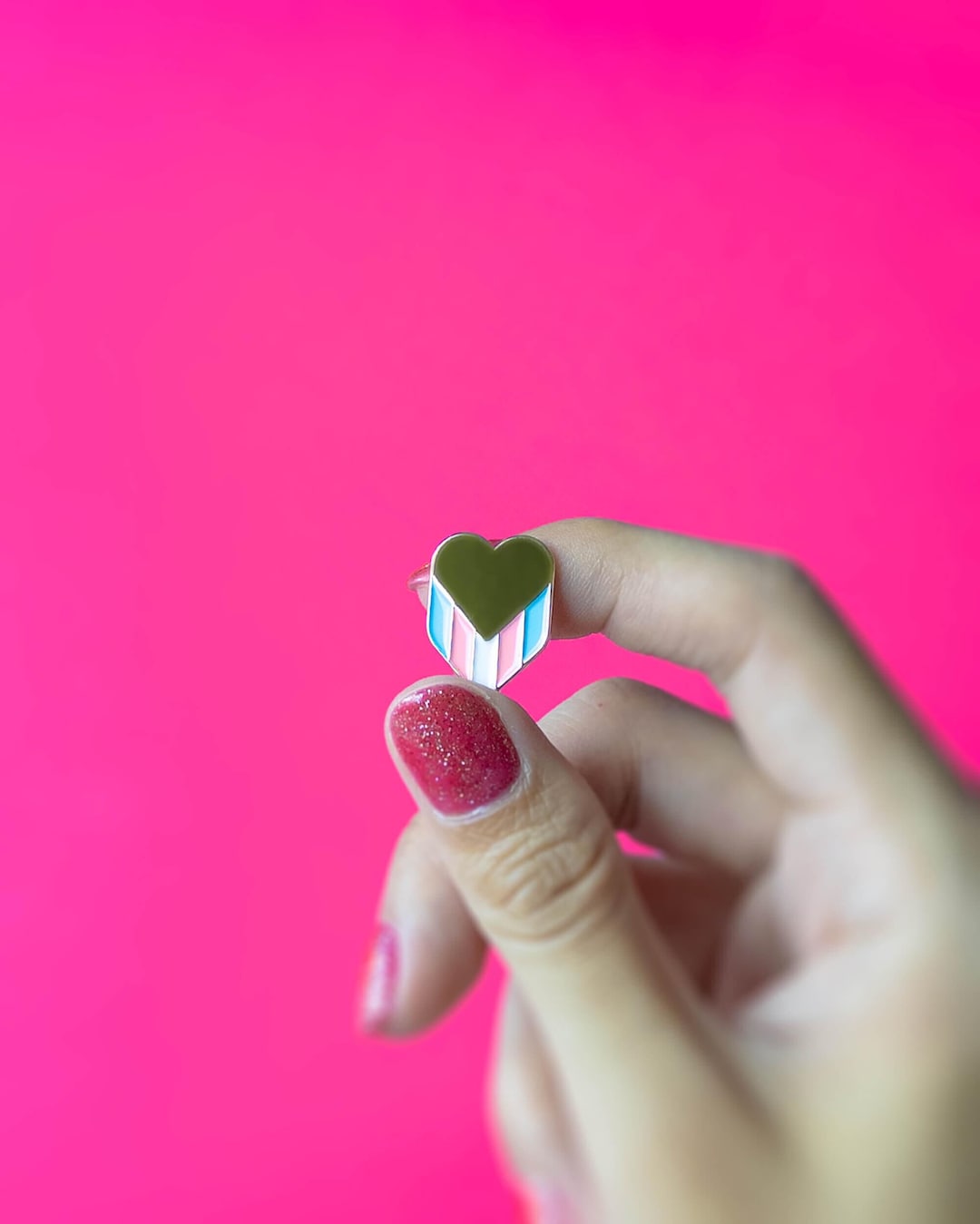 Subtle Trans Pride Pin Golden Heart Transgender Pride Badge Minimalist ...