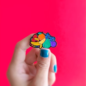 Subtle Pride Pin Fruity LGBT Badge — Minimalist Pride LGBT Rainbow ...