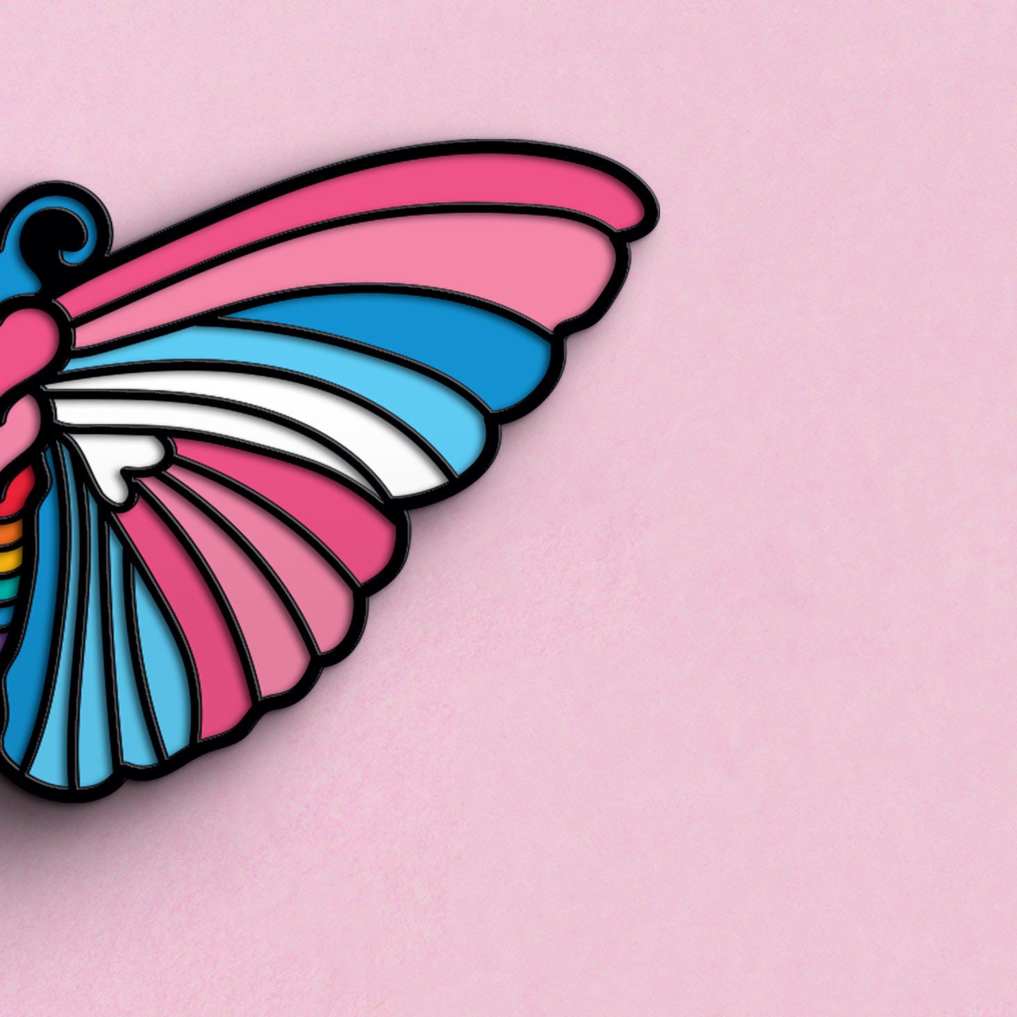 Transgender Pride Pin Subtle Trans Butterfly Badge Pride - Etsy Singapore
