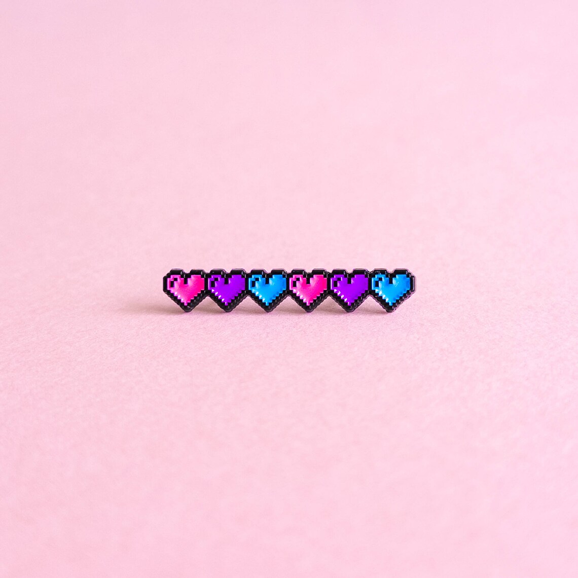 Subtle Pride Pin Bisexual Pixel Hearts Pride Badge — Pixel Art ...