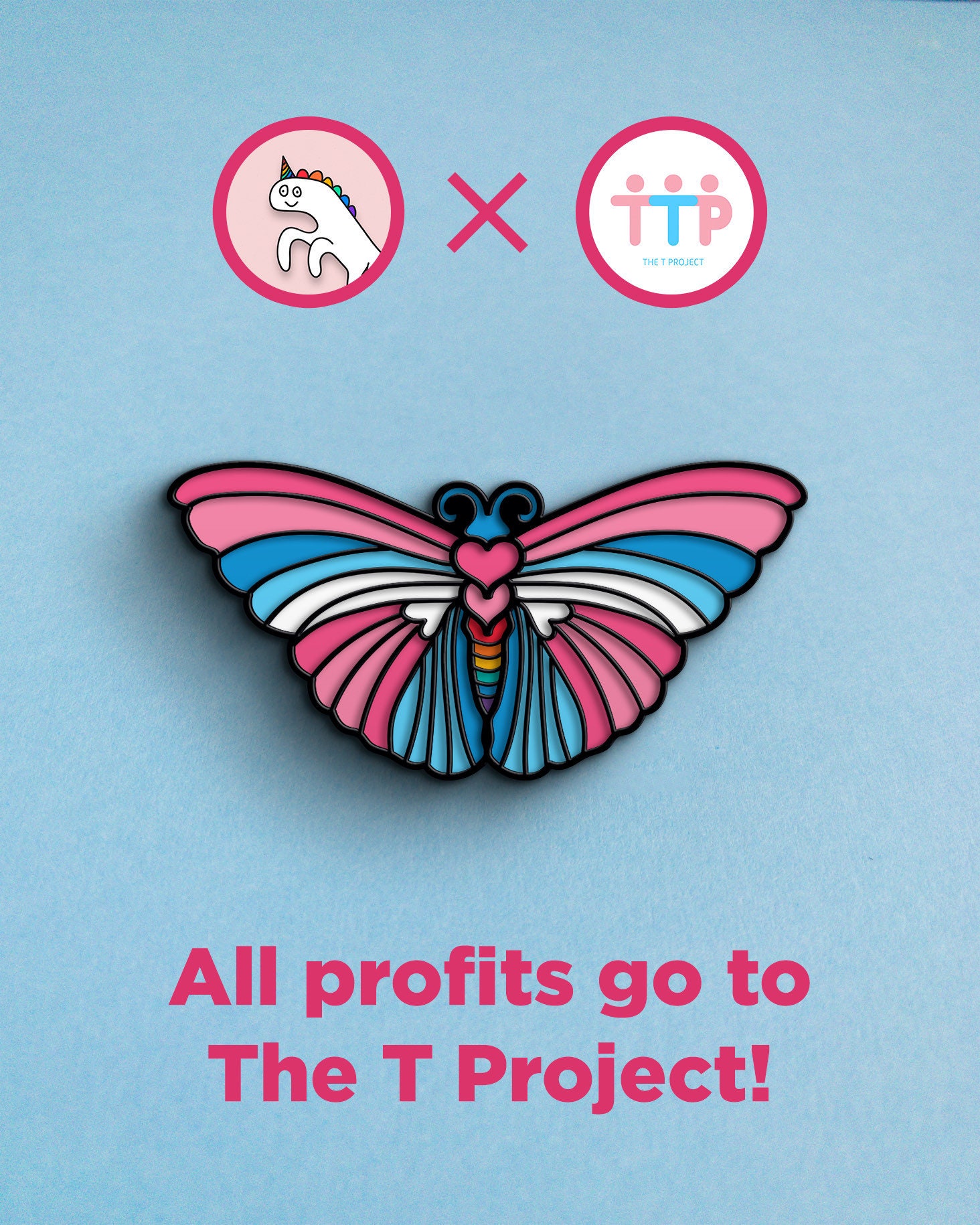 Transgender Pride Pin Subtle Trans Butterfly Badge Pride - Etsy