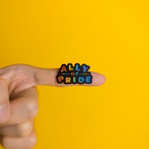 Ally LGBT Pride Pin — Minimalist Pride LGBT Rainbow Ally Badge Lesbian ...