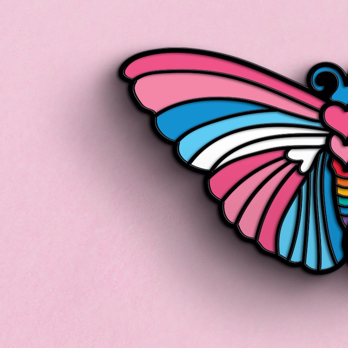 Transgender Pride Pin Subtle Trans Butterfly Badge Pride - Etsy