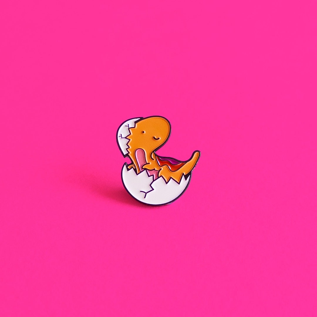 Lesbian Pride Pin Lesbian Dinosaur Pride Badge (velesciraptor ...