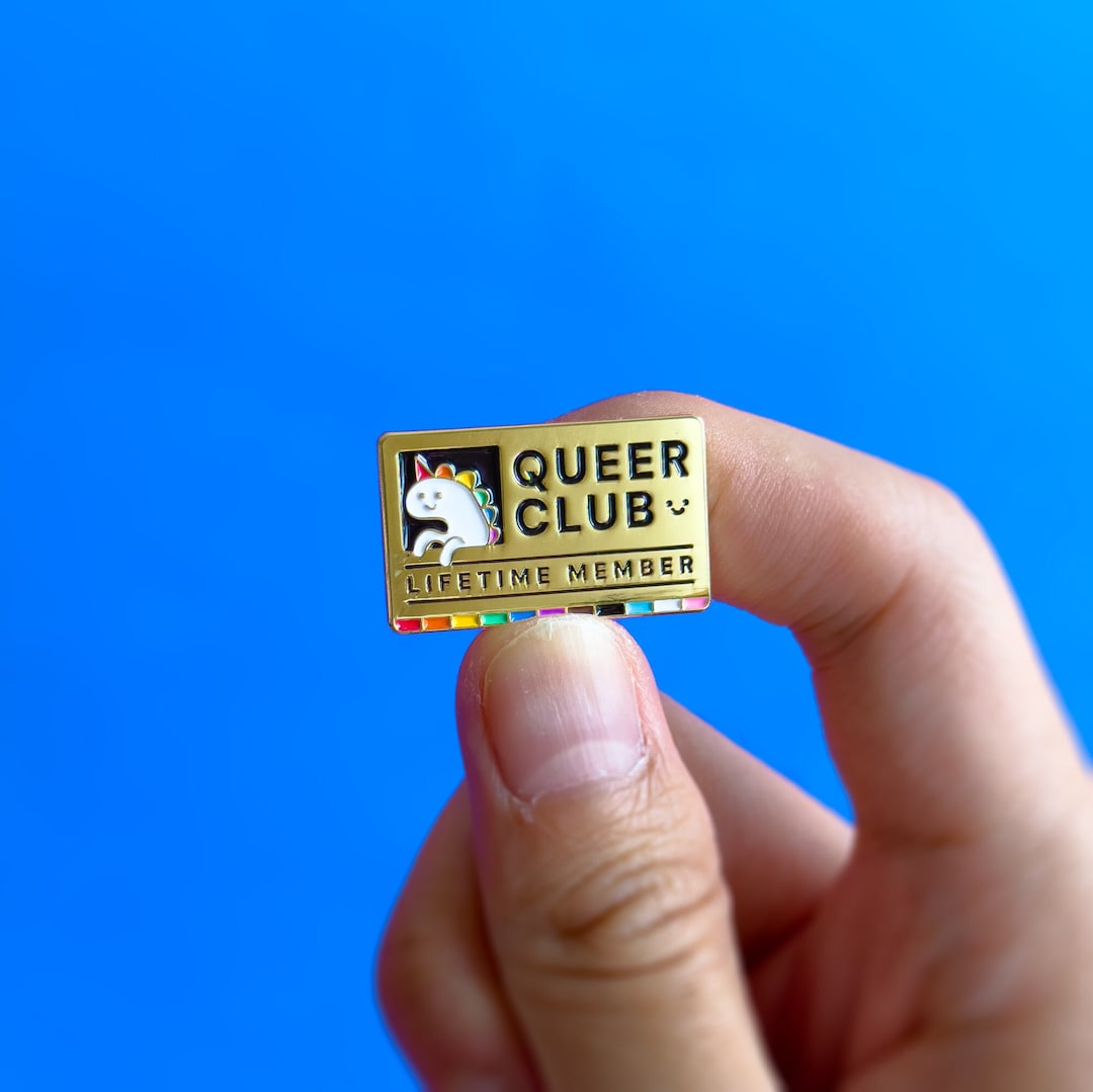 Queer Club LGBTQ Subtle Pride Pin — Queer Gay Lesbian Bisexual Rainbow ...