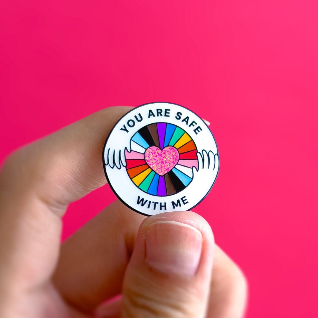 LGBT Ally You're Safe With Me Subtle Pride Pin — Gay Lesbian Bisexual ...