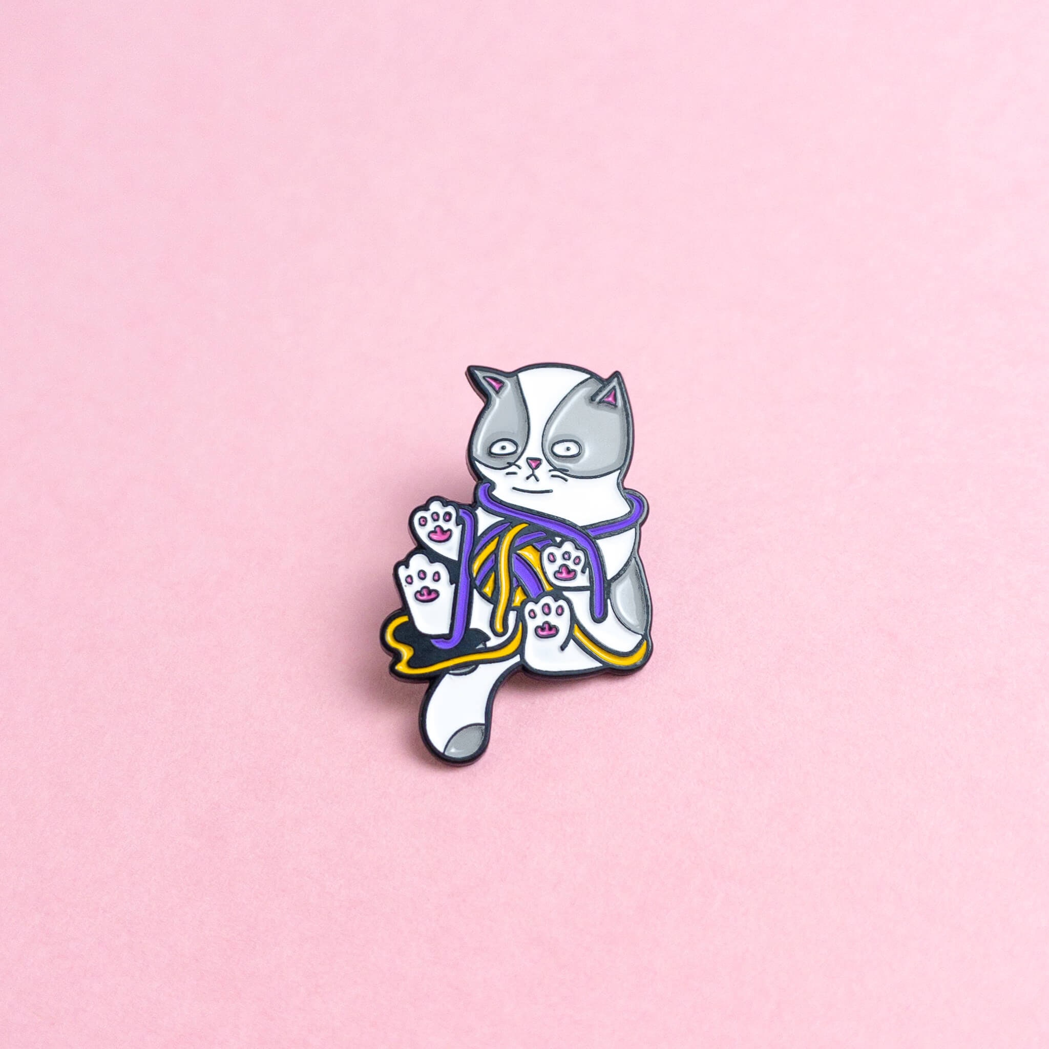 Enby Kitten Cat LGBT Pride Pin Non Binary Minimalist Pride - Etsy
