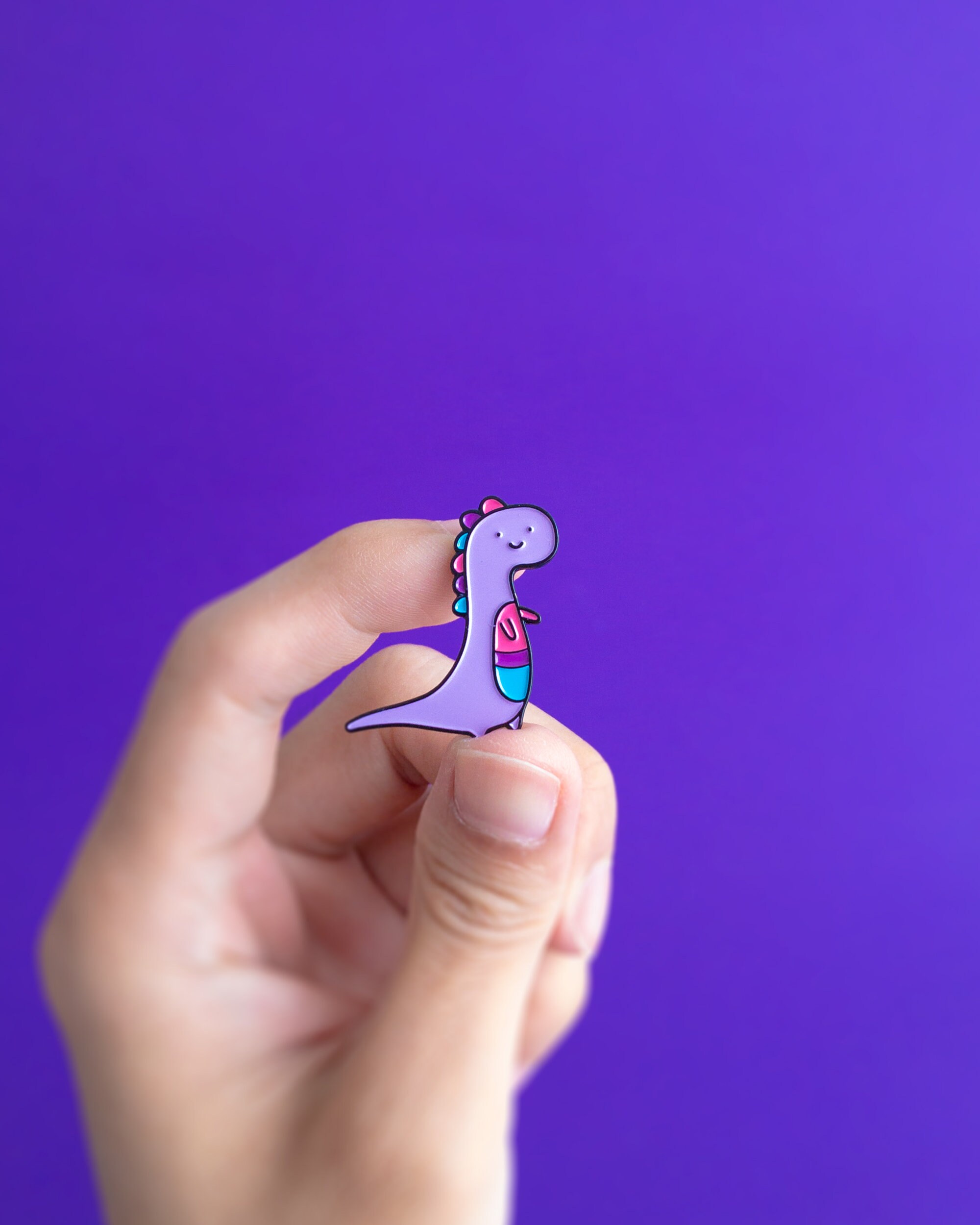 Bisexual Pride Pin Subtle Bi Dinosaur Binosaur Badge — Bi Pride ...