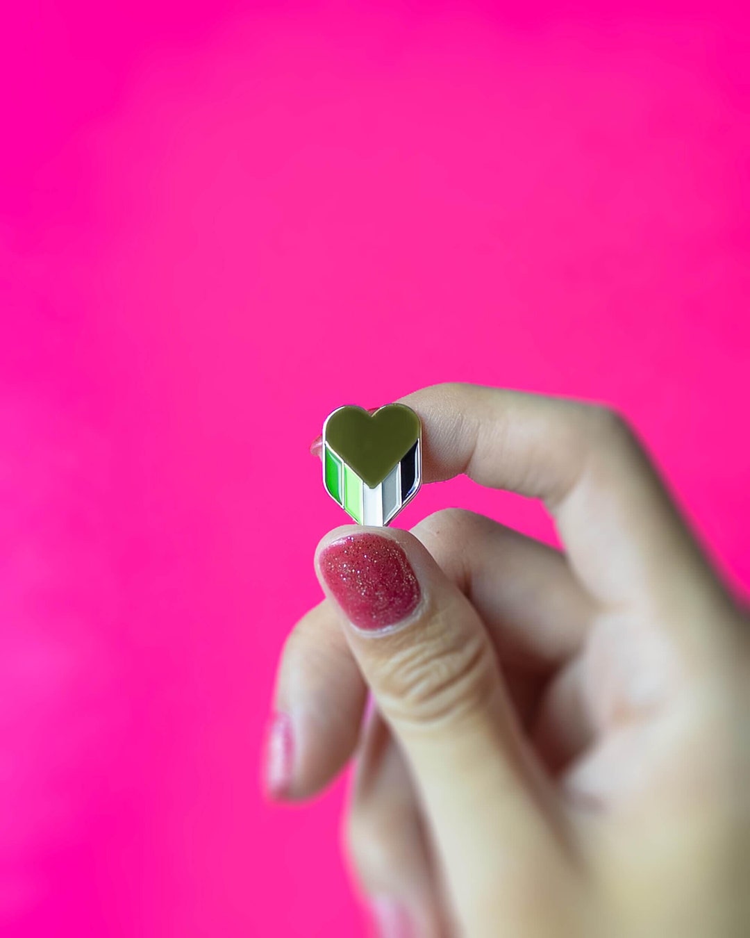 Subtle Aro Pride Pin Golden Heart Aromantic Pride Badge — Minimalist ...