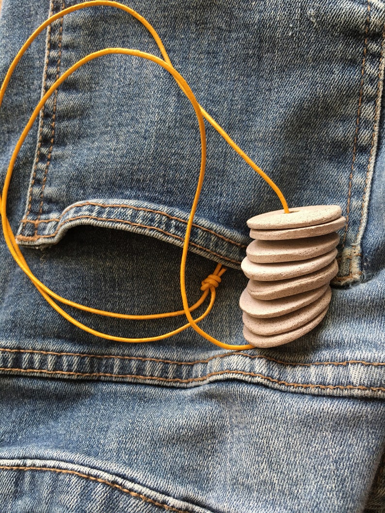 Ceramic Handmade Beads Necklace, Natural Color Ceramic Beads, Dark ...