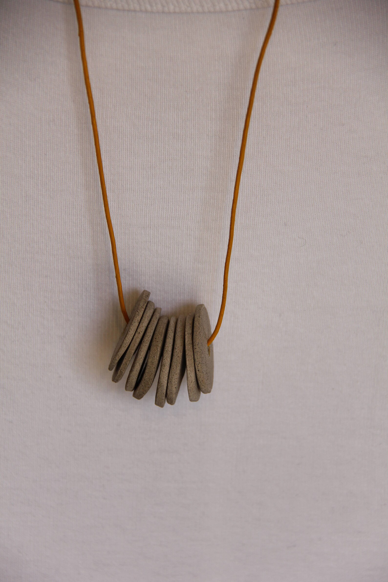 Ceramic Handmade Beads Necklace, Natural Color Ceramic Beads, Dark ...