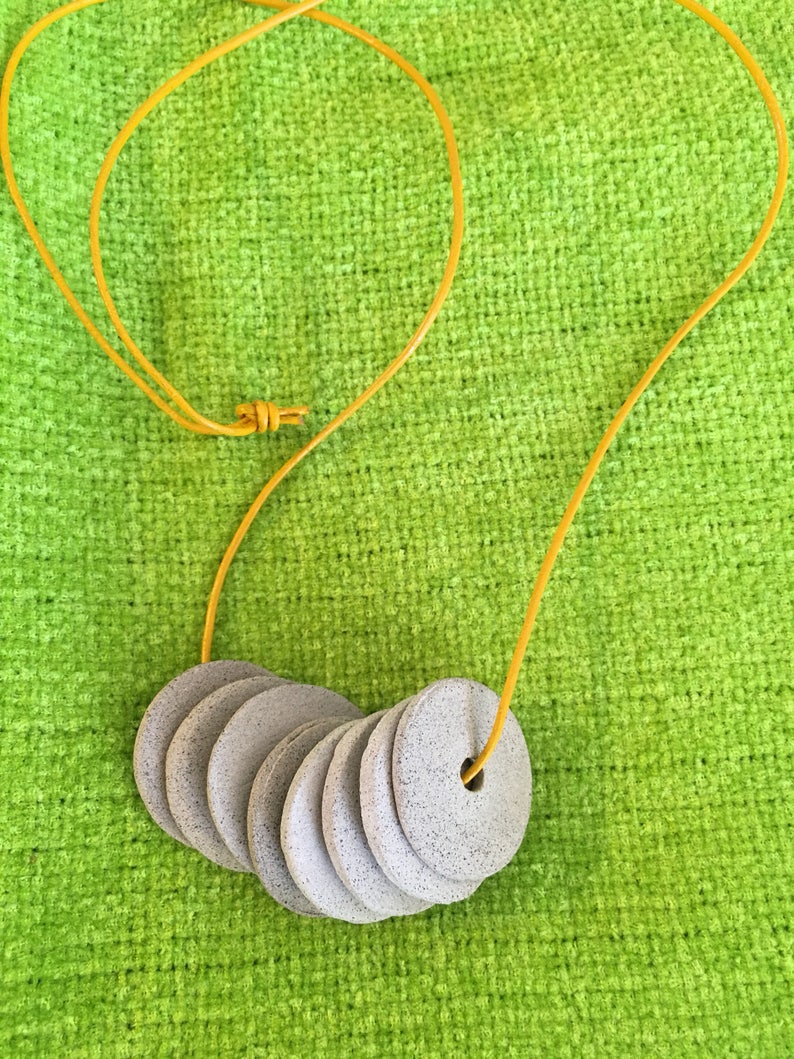 Ceramic Handmade Beads Necklace, Natural Color Ceramic Beads, Dark ...