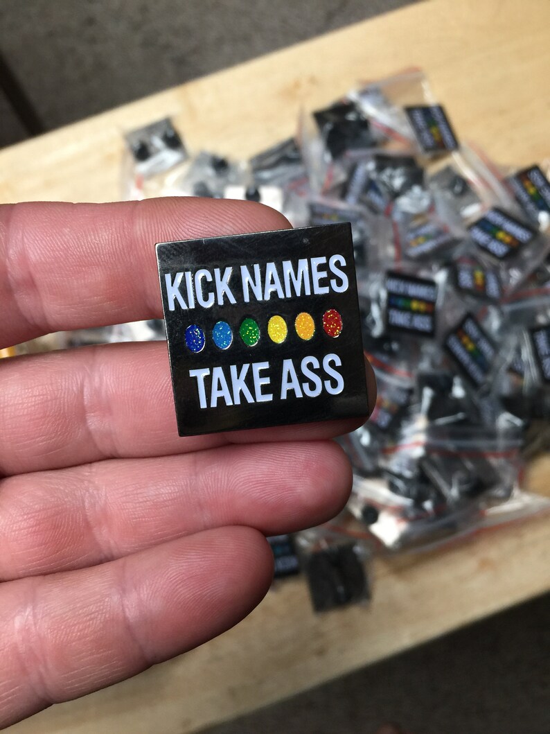 Avengers Infinity War Kick Names Take Ass Enamel Pin - Etsy