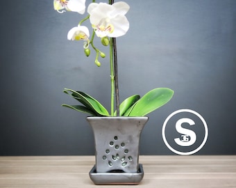 Ceramic orchid pot | Etsy
