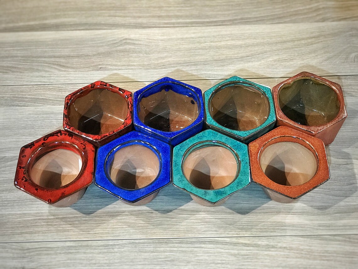 Self Watering Hexagon Shape Ceramic Pot African Violet Pot - Etsy