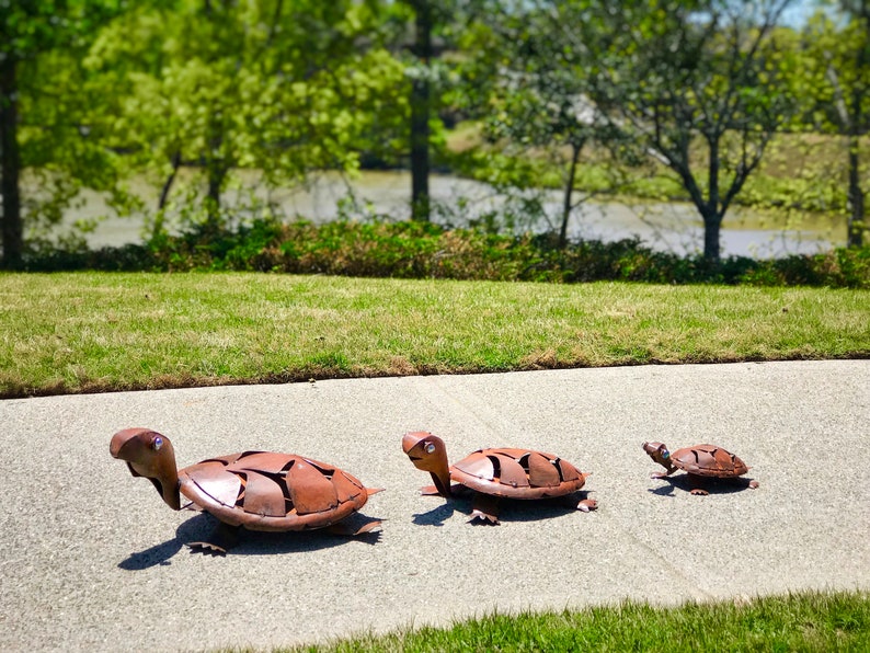Rustic Metal Turtle Turtle Family single Item Handmade - Etsy
