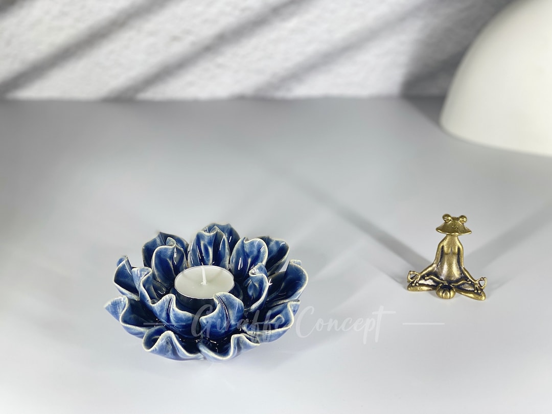 Handmade Ceramic Flower Candle Holder, Lotus, Peony, Rose, Home Decor ...