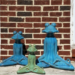 Handmade Ceramic Zen Meditating Frog, Yoga Frog, Sitting Frog Statue ...