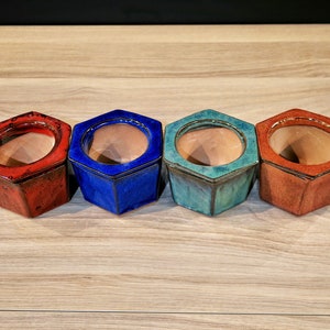 Self Watering Hexagon Shape Ceramic Pot, African Violet Pot, Succulent ...