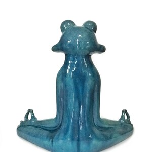 Handmade Ceramic Zen Meditating Frog, Yoga Frog, Sitting Frog Statue ...