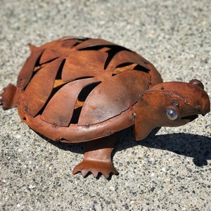 Rustic Metal Turtle, Turtle Family single Item, Handmade Yard Art ...