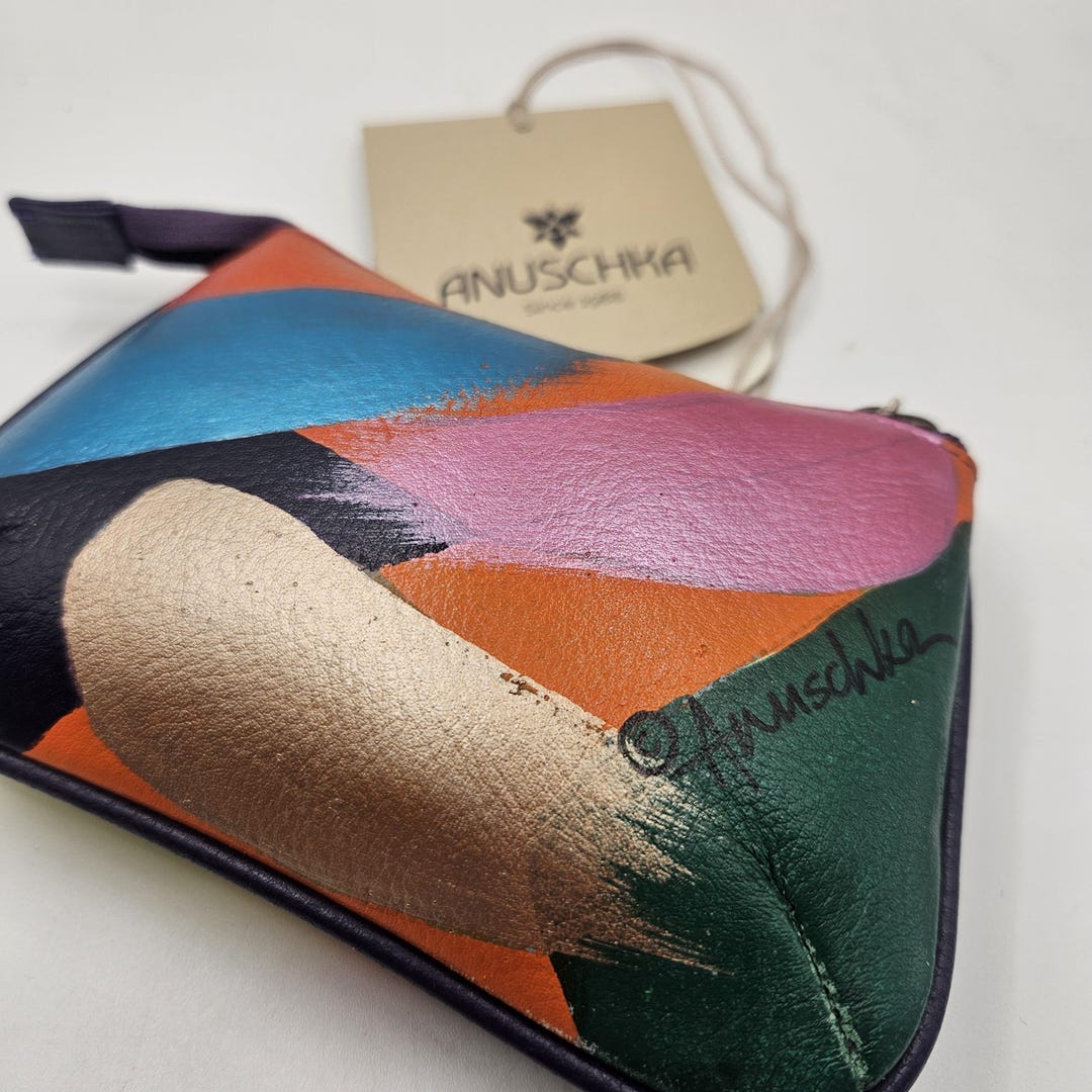 Painterly Pallet Anuschka Coin Purse, Hand Painted, Cowhide Leather - Etsy