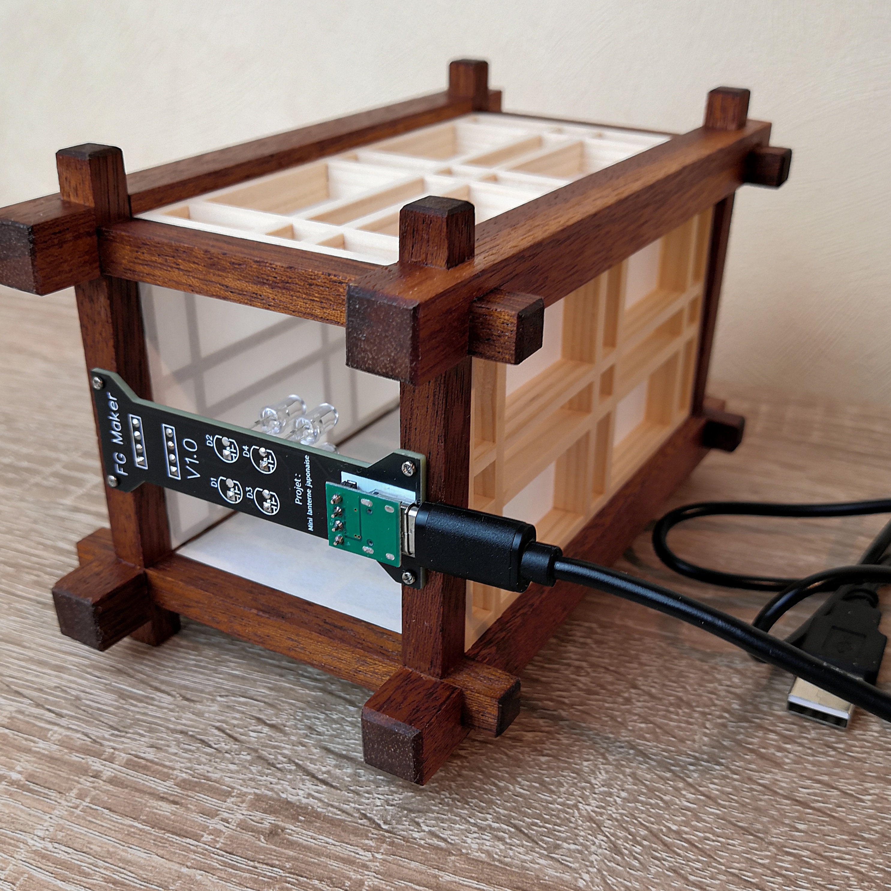 Mini USB Desk Lamp Japanese Kumiko Style Lantern - Etsy