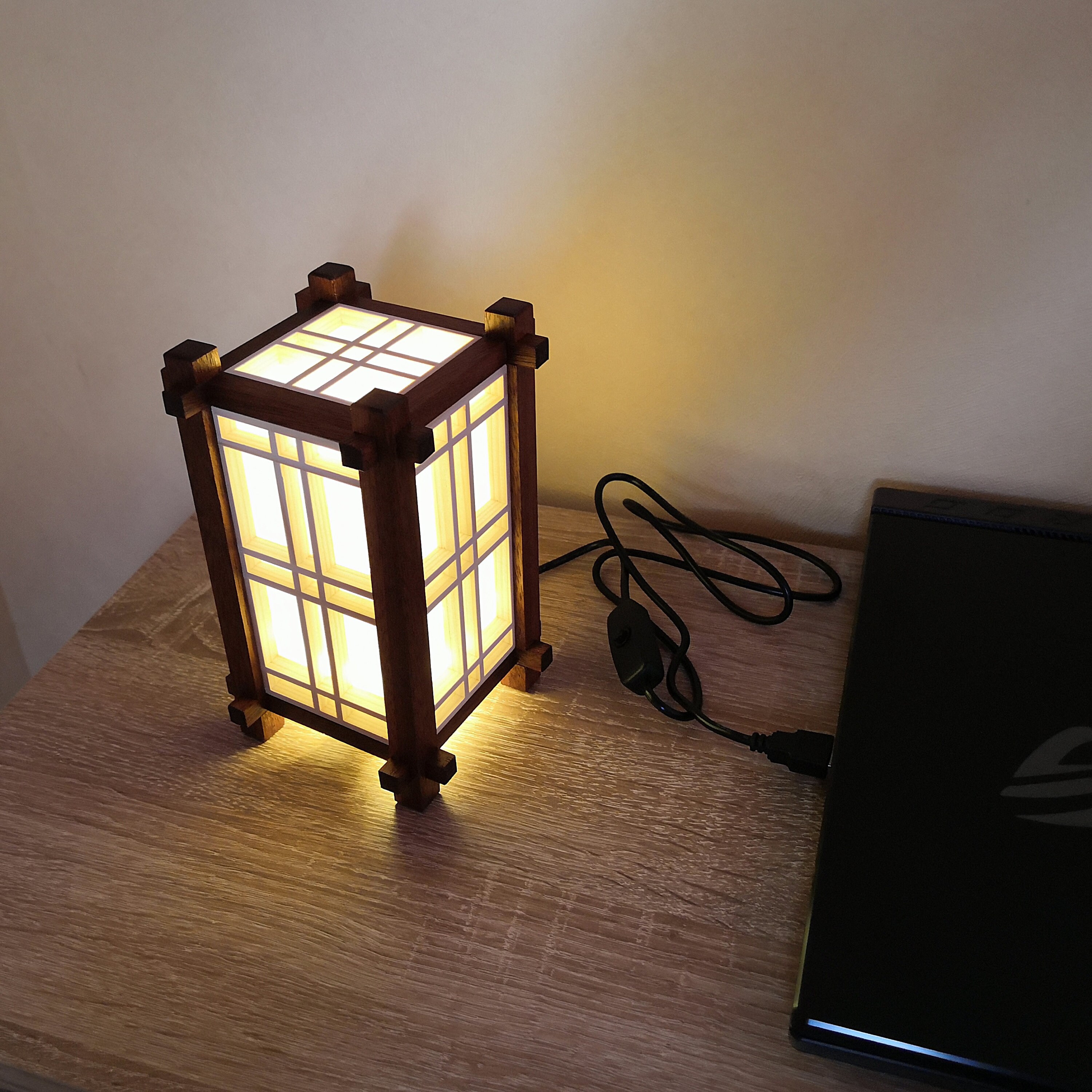 Mini USB Desk Lamp Japanese Kumiko Style Lantern - Etsy