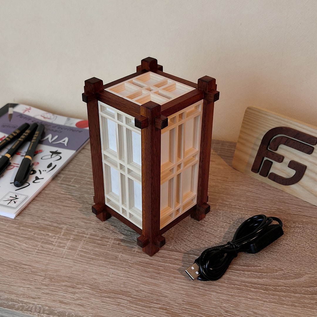 Mini USB Desk Lamp Japanese Kumiko Style Lantern - Etsy