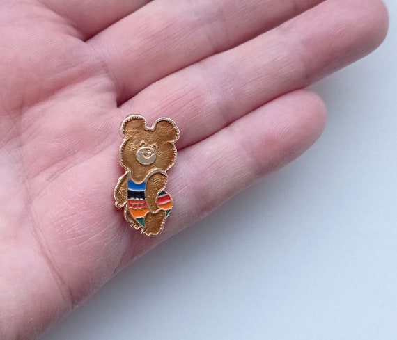 Olympic bear Vintage pin badge Olympics Moscow 1980 M… - Gem