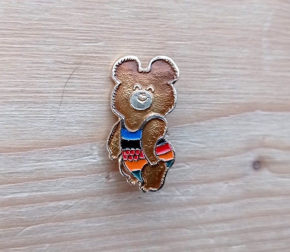 Olympic bear Vintage pin badge Olympics Moscow 1980 M… - Gem