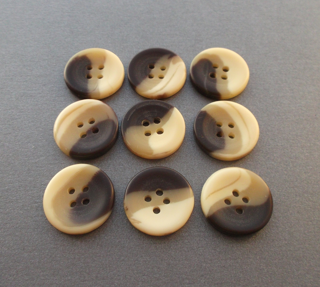 Vintage Buttons. Resin-plastic Matte Buttons. Set of 9 Pieces. Old ...