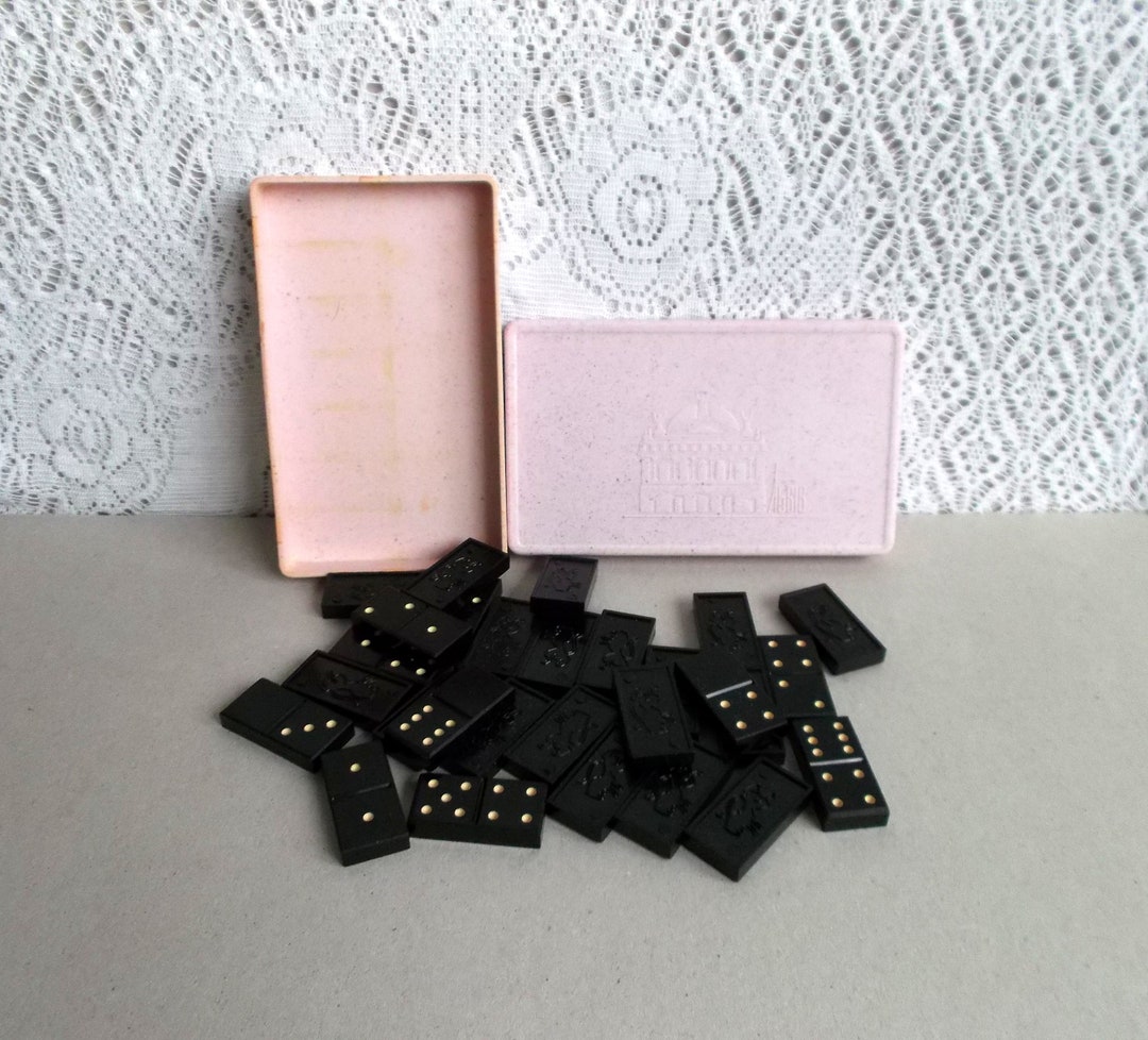 Soviet Vintage Bakelite Plastic Domino Set Lviv, Box Domino for Travel ...