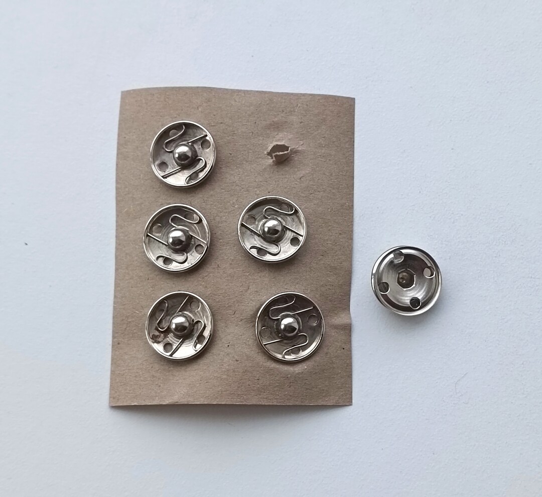 Vintage Soviet Metal Big Snaps Buttons, Buttons-clips in Two Parts, Set ...