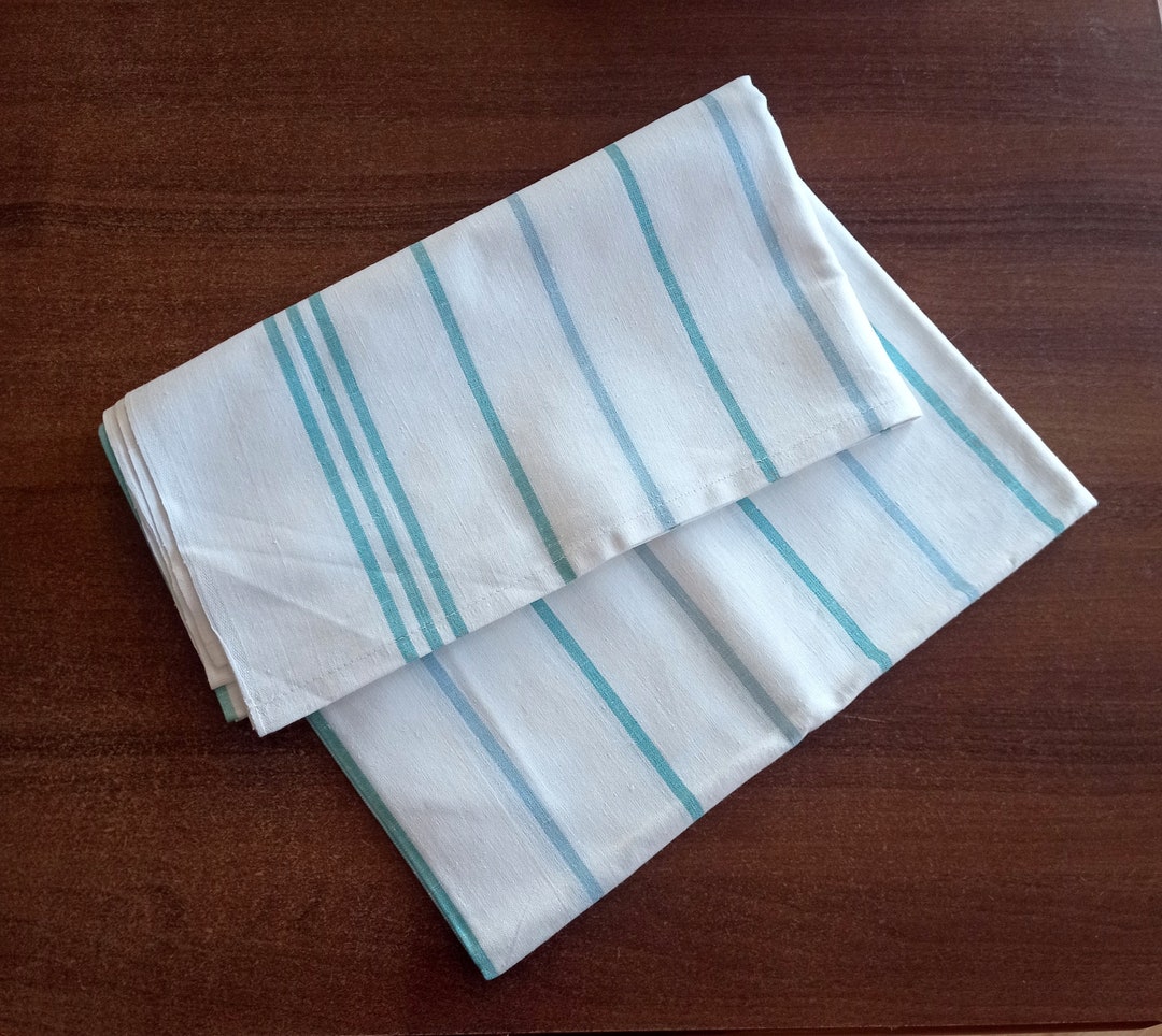Vintage Soviet Bed Linen Sheet or Tablecloth, Ecological Vintage Fabric ...
