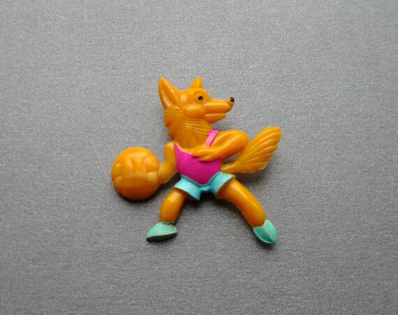 Fox vintage plastic funny badge Soviet-era, badge USS… - Gem