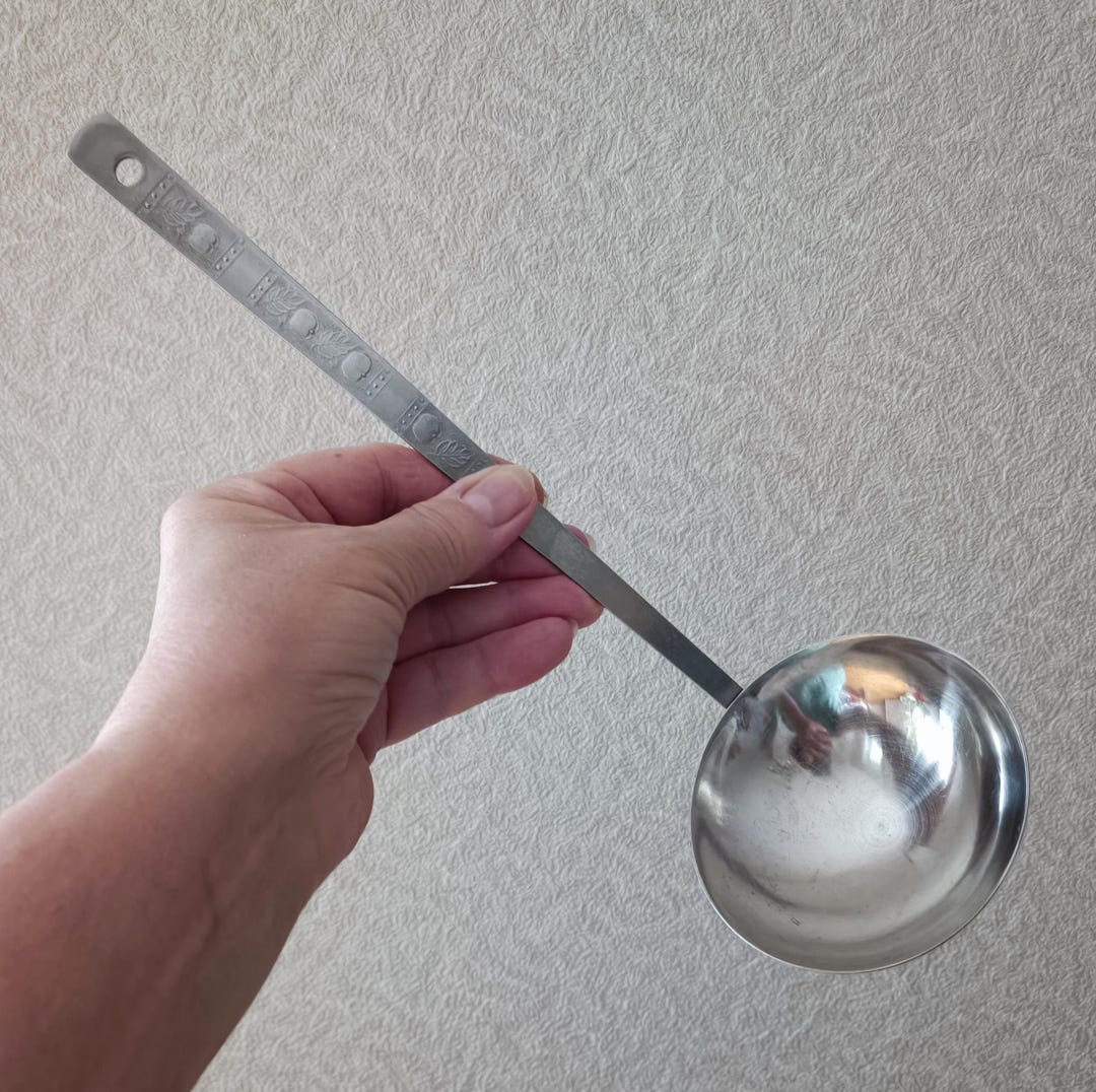 Soviet Vintage Old Soup Ladle Stainless Steel, USSR 1970 S - Etsy