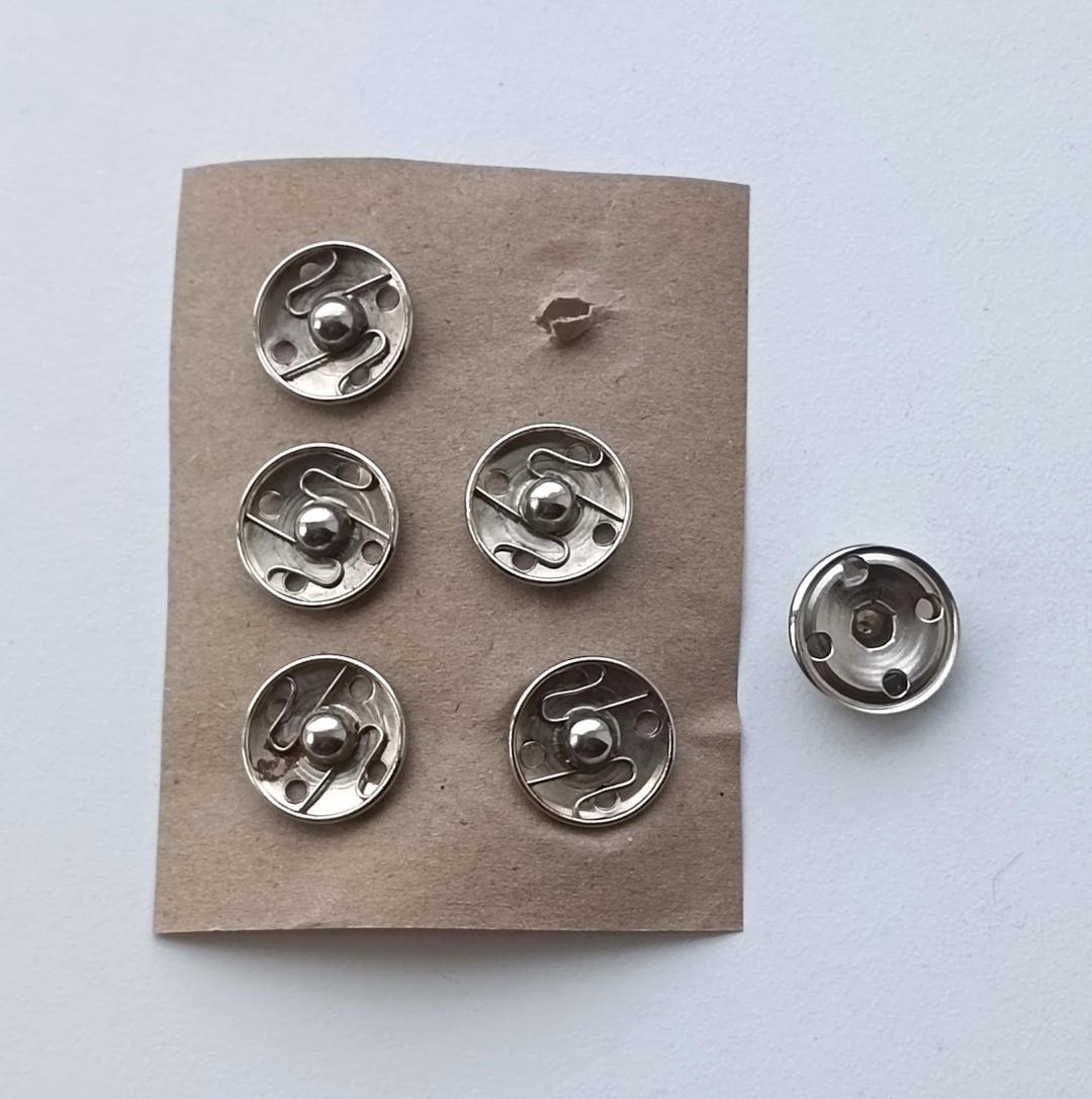 Vintage Soviet Metal Big Snaps Buttons, Buttons-clips in Two Parts, Set ...
