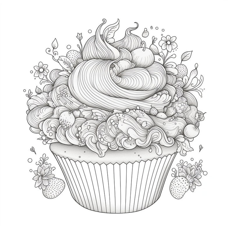 2nd Set of Cupcake Mandala Colouring Pages, Relaxation, Mindfulness ...