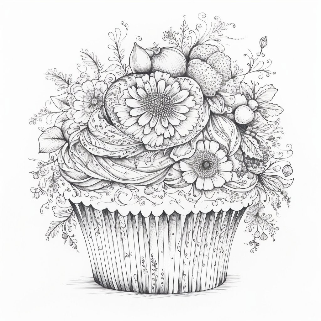 Cupcake Mandala Colouring Pages, Relaxation, Mindfulness, Colouring for ...