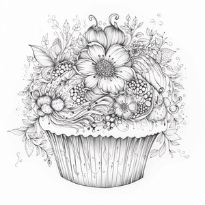 Cupcake Mandala Colouring Pages, Relaxation, Mindfulness, Colouring for ...