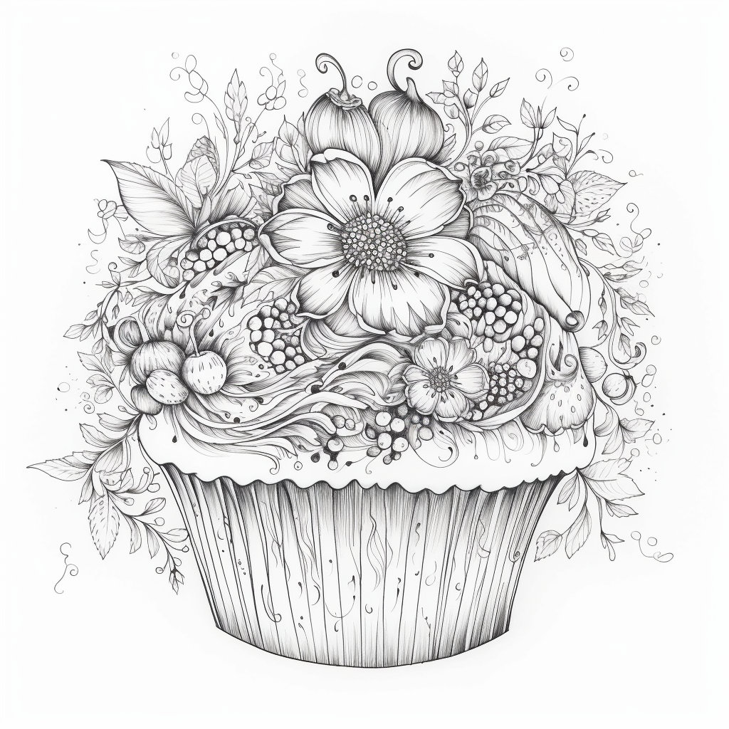 Cupcake Mandala Colouring Pages, Relaxation, Mindfulness, Colouring for ...