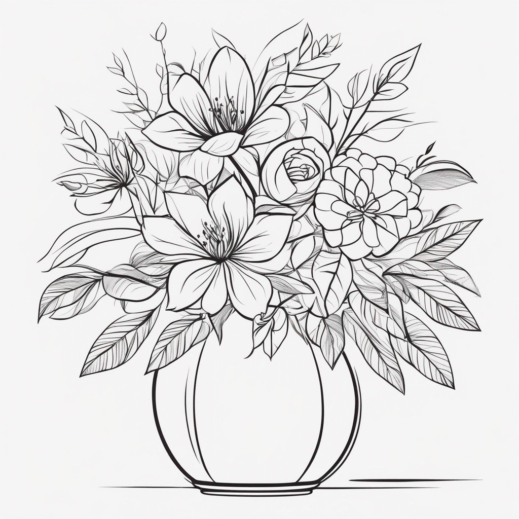 Flower Bouquet Colouring Page ONE DESIGN ONLY - Etsy