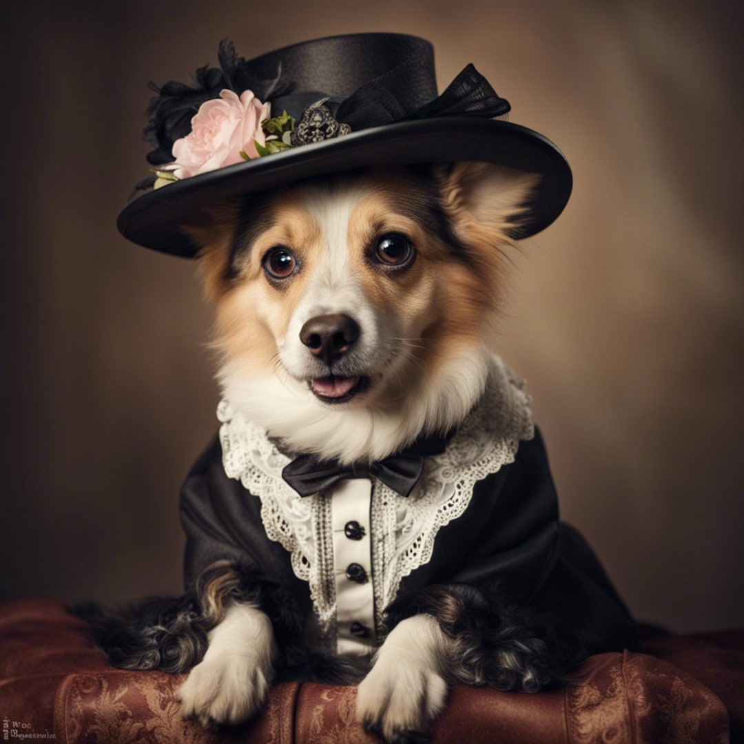 Victorian Elegance: Digital Downloads of Adorable Cats and Dogs in ...
