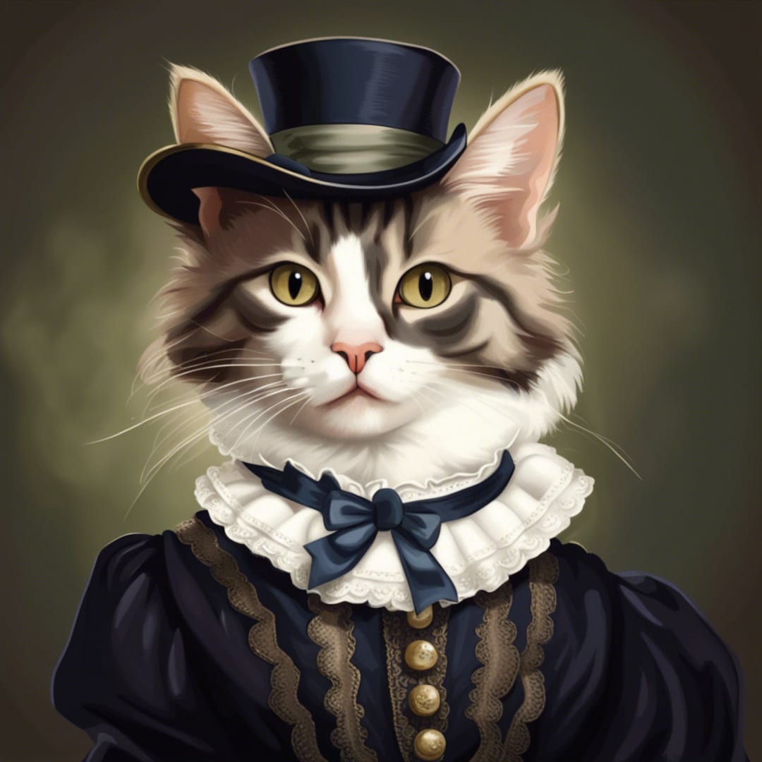 Victorian Elegance: Digital Downloads of Adorable Cats and Dogs in ...