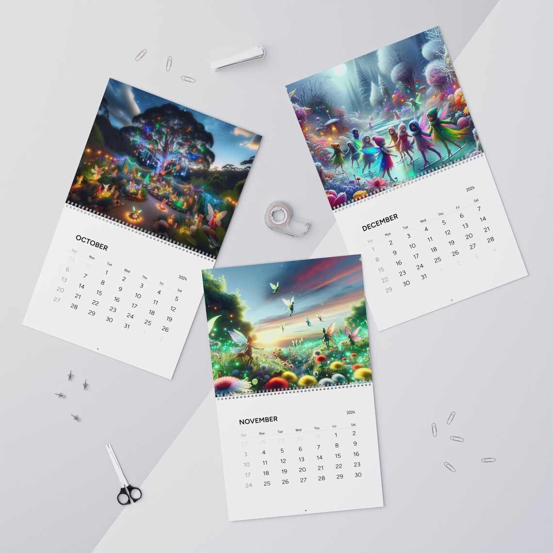 Magical Fairy Garden Wall Calendars 2024 - Etsy