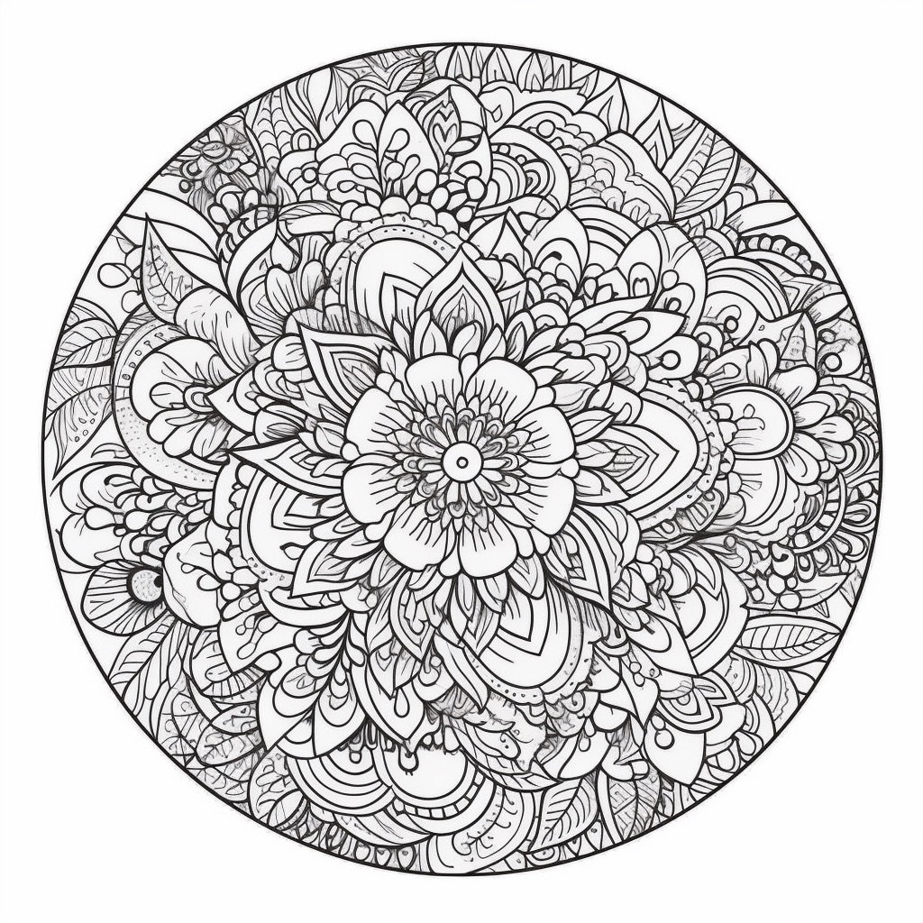Mandala Colouring Pages, Relaxation, Black and White, Print, Colour, - Etsy