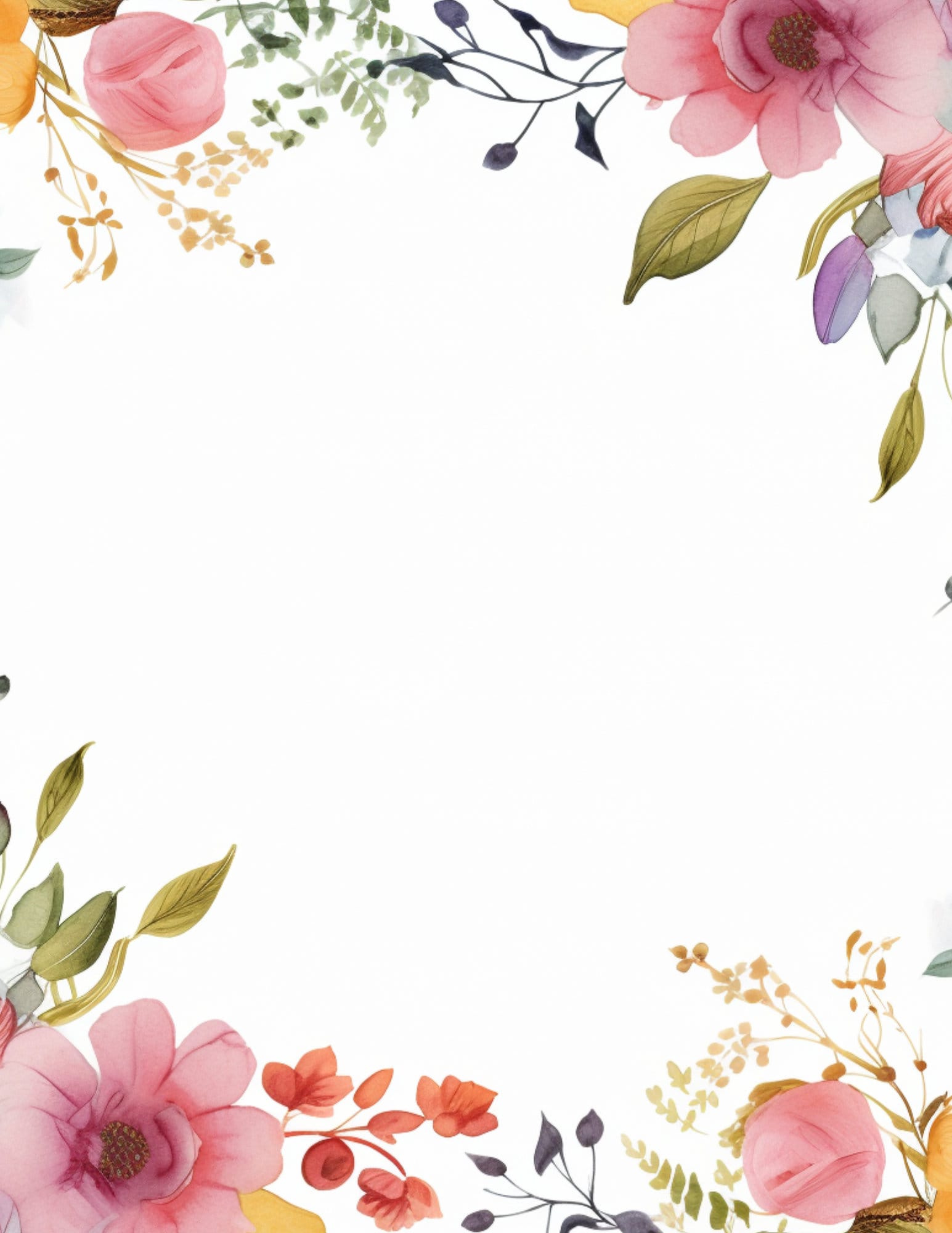 Floral Border Images Set of 30 This Set is 8.5x11 in Can Be Used for ...
