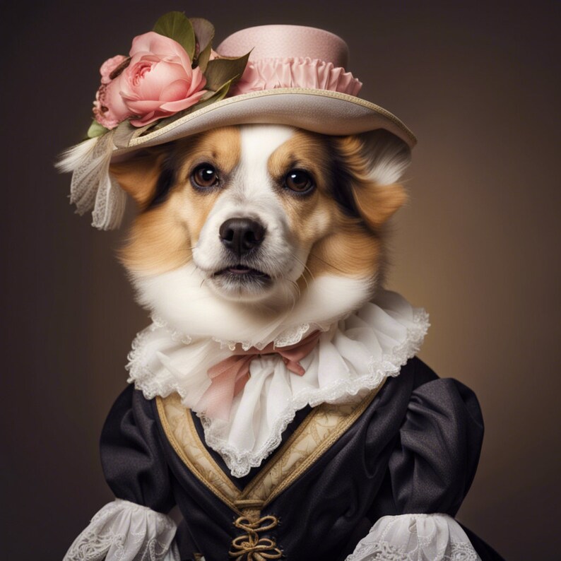 Victorian Elegance: Digital Downloads of Adorable Cats and Dogs in ...