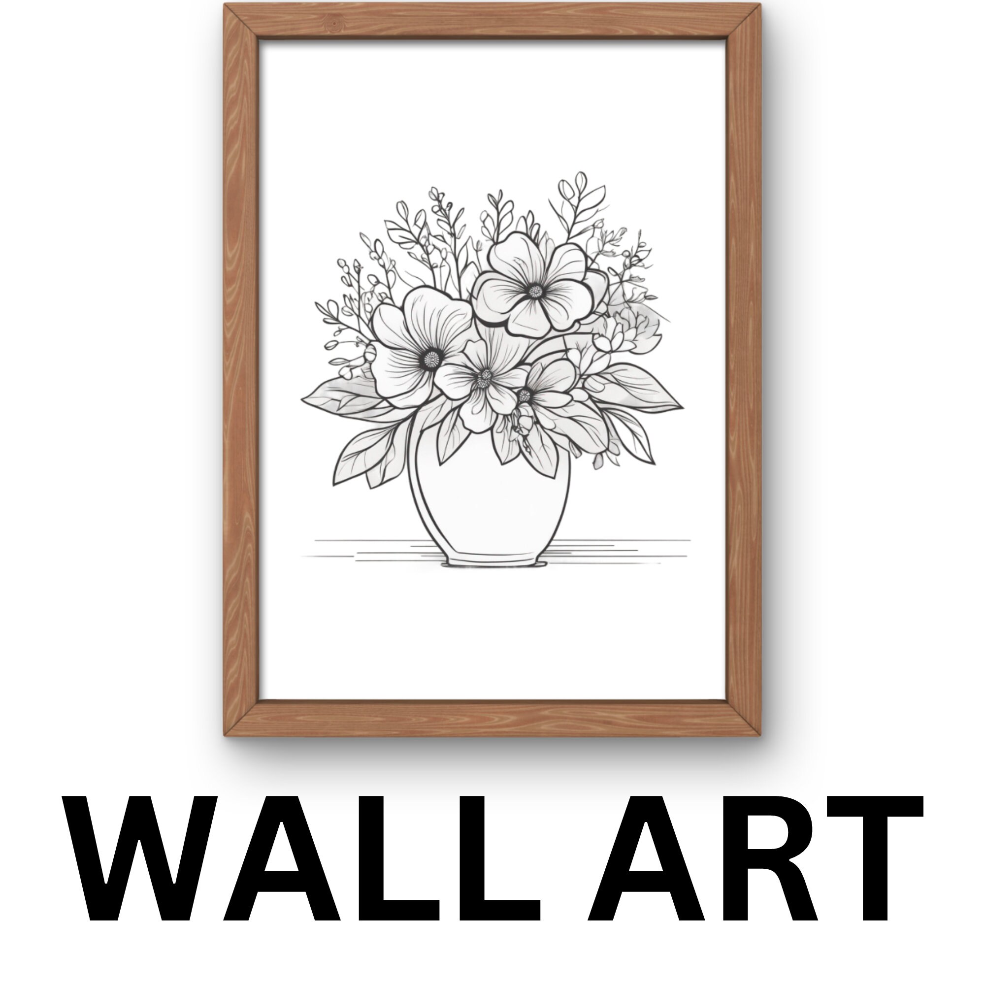 Flower Bouquet Colouring Page ONE DESIGN ONLY - Etsy